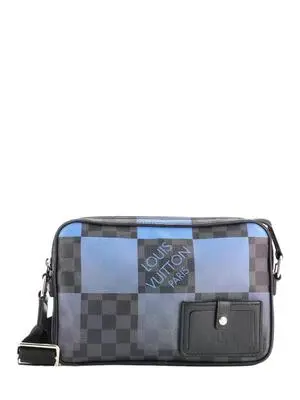LOUIS VUITTON Limited Edition Damier Graphite Giant Alpha Messenger Bag - Blue