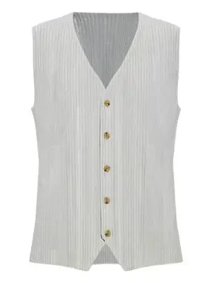 Issey Miyake Pleated Waistcoat - Grey
