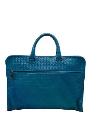 Bottega Veneta Nappa Intrecciato Briefcase Business Bag - Blue