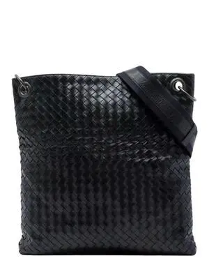 Bottega Veneta Nappa Intrecciato Cross Body Bag - Black