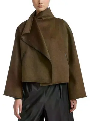 YVES SALOMON Yves Salomon Leather-Trimmed Wool Jacket