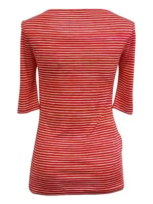 PRADA Prada Striped 3/4-Sleeve Top