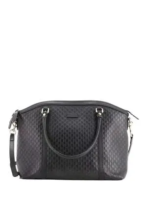 GUCCI Gucci Britt Convertible Dome Microssima Leather Medium Satchel