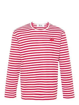 Comme Des Garçons Long-sleeved Striped T-shirt - Red