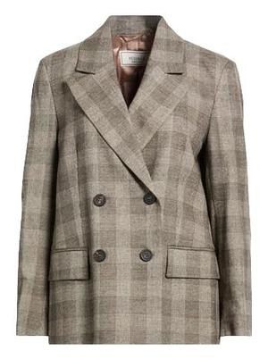 Peserico Virgin Wool Blend Glen Plaid Blazer - Grey