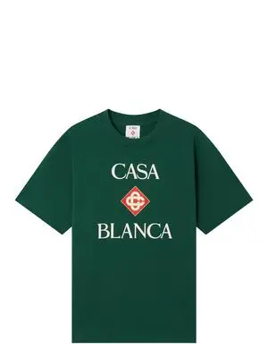 Casablanca Diamond Logo Short Sleeve T-shirt - Green