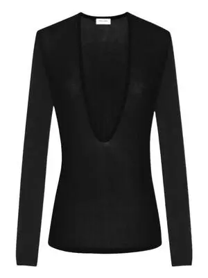 SAINT LAURENT Saint Laurent Scoop-Neck Knit Sweater