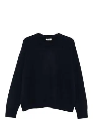 Soft Goat Wool Crewneck Jumper - Blue