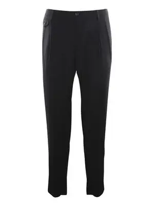 Dolce & Gabbana Mid Rise Pinstripe Tailored Trousers - Black