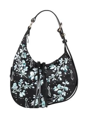 DES_PHEMMES Polyester And Cow Leather Hobo Bag - Black
