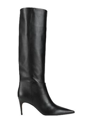 SERGIO ROSSI Leather Stiletto Boots - Black