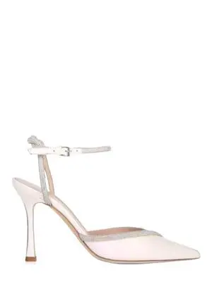 NINALILOU Mya Strass-embellished Pointed-toe Pumps - Neutrals