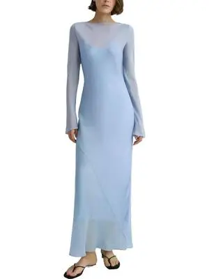 Bondi Born Bias-cut Silk Dress - Blue