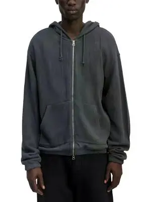 ANOTHER ASPECT Another Aspect Ribbed-Knit Zip Hoodie Grey