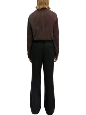 ANOTHER ASPECT Pinstripe Pattern Trousers - Black