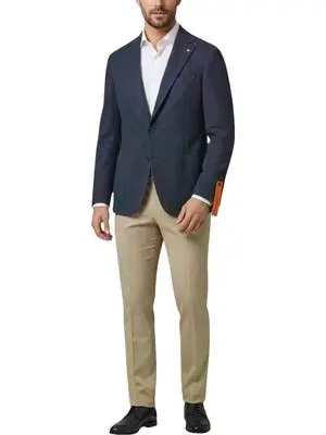 BHARNABA Single-breasted Textured Blazer - Blue