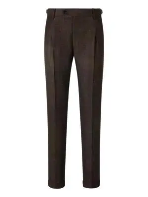 BERWICH Check-pattern Pleated Trousers - Brown