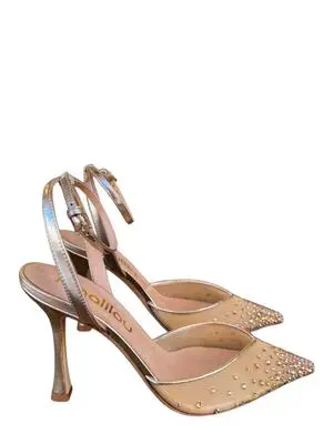 NINALILOU Crystal-embellished Slingback Pumps - Neutrals