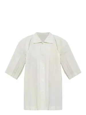 Issey Miyake Pleated Short-sleeve Shirt - Neutrals