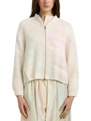 Herno Herno Sequin-Embellished Ribbed-Knit Bomber Jacket Neutrals