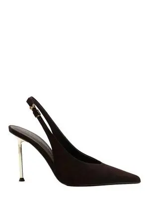 SERGIO LEVANTESI Petra Suede Slingback Pumps - Brown