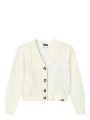 Moschino Cable-knit V-neck Cardigan - Neutrals