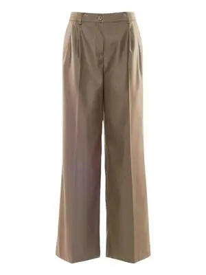 NENETTE Pleated Wide-leg Trousers - Neutrals