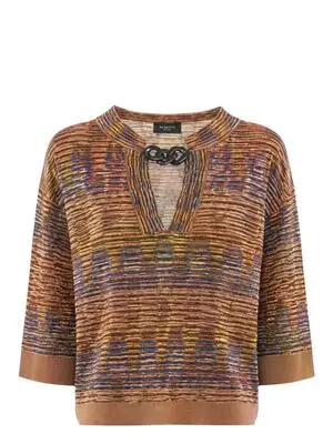 NENETTE Masaccio Zig-zag Chain-detail Blouse - Brown
