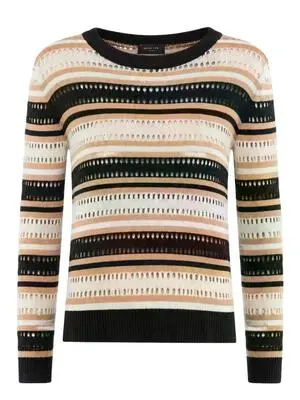 NENETTE Nenette Striped Perforated Knit Pullover