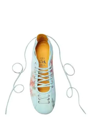 LILI CURIA Isolde Floral-print Lace-up Sneakers - Blue