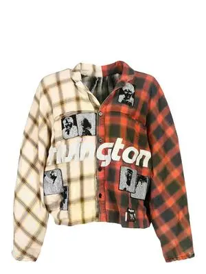RRR123 Nazarene Patchwork Check-pattern Shirt - Red