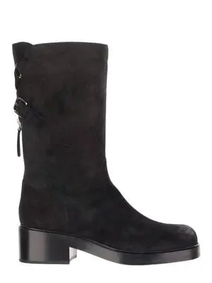Sartore Buckle-detail Suede Ankle Boots - Black