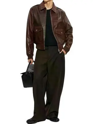 A.p.c. Gael Leather Jacket - Brown