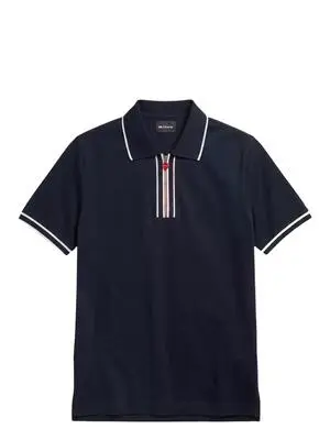 KITON Zip-fastening Piqué Polo Shirt