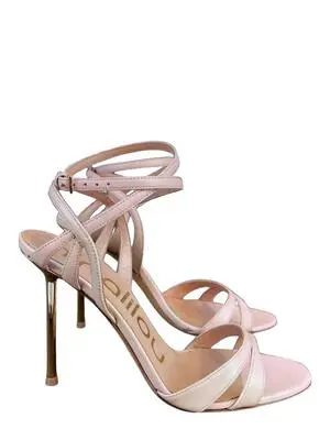 NINALILOU Helen Crossover-strap Stiletto-heel Sandals - Neutrals