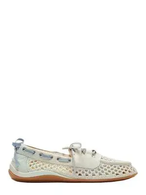 LILI CURIA Mara Crochet-knit Boat Shoes - Neutrals
