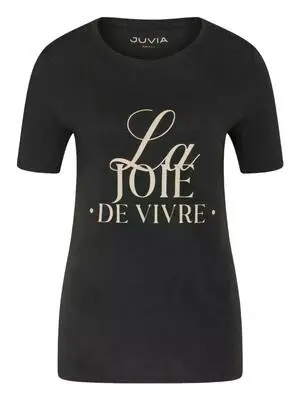 JUVIA Christina Slub-texture T-shirt - Black
