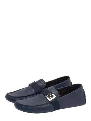 Fendi Ff Round-toe Loafers - Blue