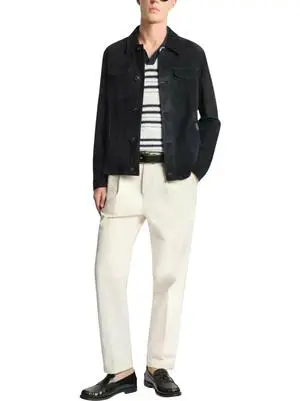 FAY Suede-leather Shirt Jacket - Black