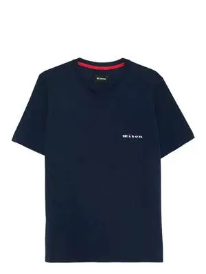 Kiton Logo-embroidered T-shirt - Blue