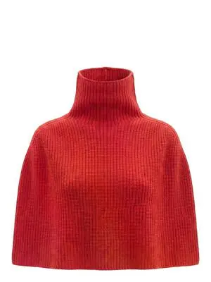 SA SU PHI SA SU PHI Ribbed-Knit Cashmere Poncho
