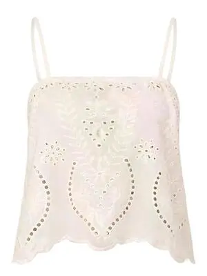 Natalie Martin Fern Broderie-anglaise Top - Neutrals