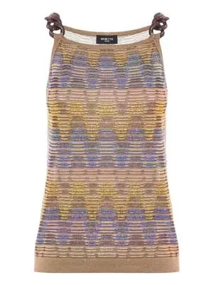 NENETTE Geometric-pattern Knot-detail Top - Brown