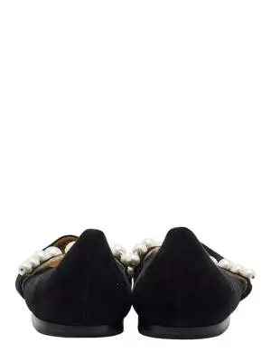 JIMMY CHOO Ade Pearl-embellished Ballet Flats - Black