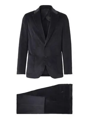 LARDINI Cotton And Cashmere Corduroy Suit - Blue