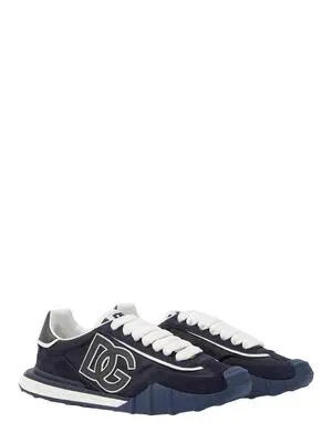 Dolce & Gabbana Suede-trimmed Canvas Sneakers - Blue