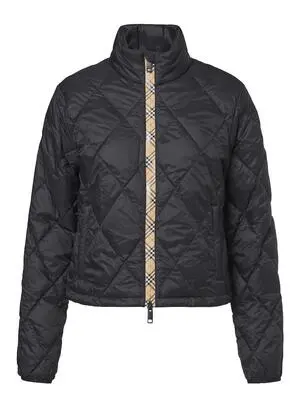 Burberry Check Quilted Puffer Jacket - Black