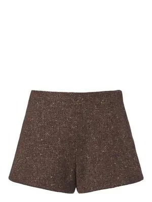 Ralph Lauren Wool And Cashmere-blend Bouclé Shorts - Brown