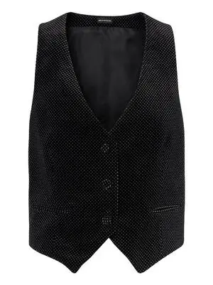 TOM FORD Polka-dot Cotton Velvet Vest - Black