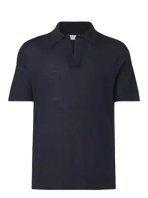 Gabriela Hearst Stendahal Cashmere And Silk Polo Shirt - Blue